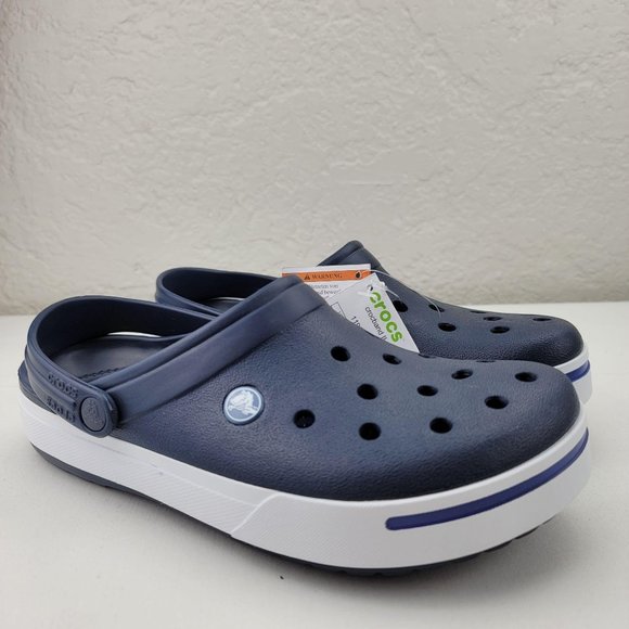 CROCS | Shoes | Crocs Crocband Ii Navy Blue White Clogs | Poshmark